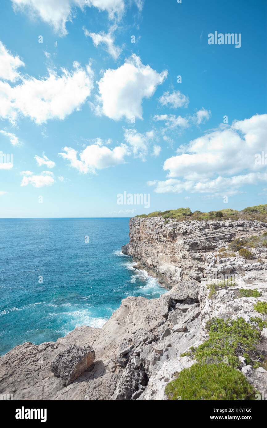 Cliffs around Cala En Turqueta - Minorca - Balearic islands Stock Photo ...