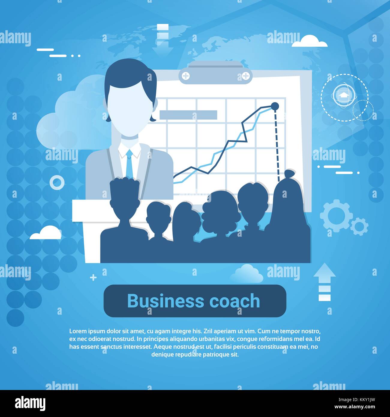 Business Coach Template Web Banner With Copy Space Stock Vector Image ...