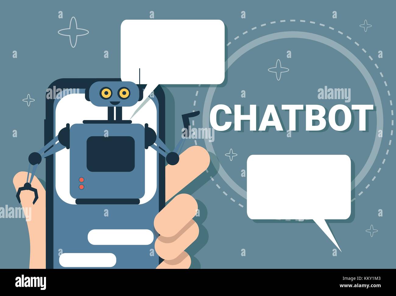 Chatbot Concept Support Robot Technology Digital Chat Bot Application ...