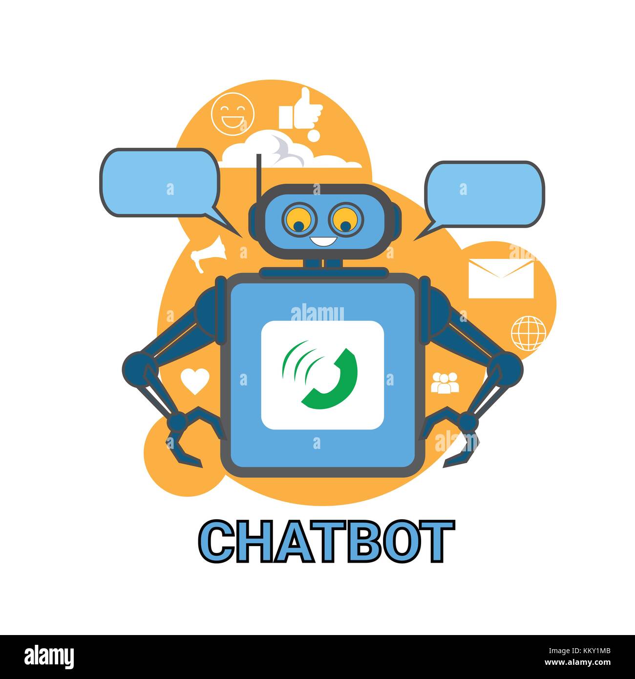 Chatbot Icon Concept Support Robot Technology Digital Chat Bot ...