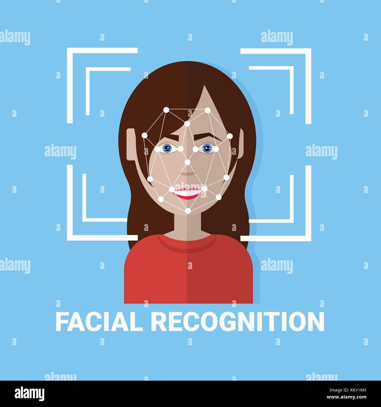 Facial Recognition Biometrics Scanning Of Female Face Icon Stock Vector Image And Art Alamy
