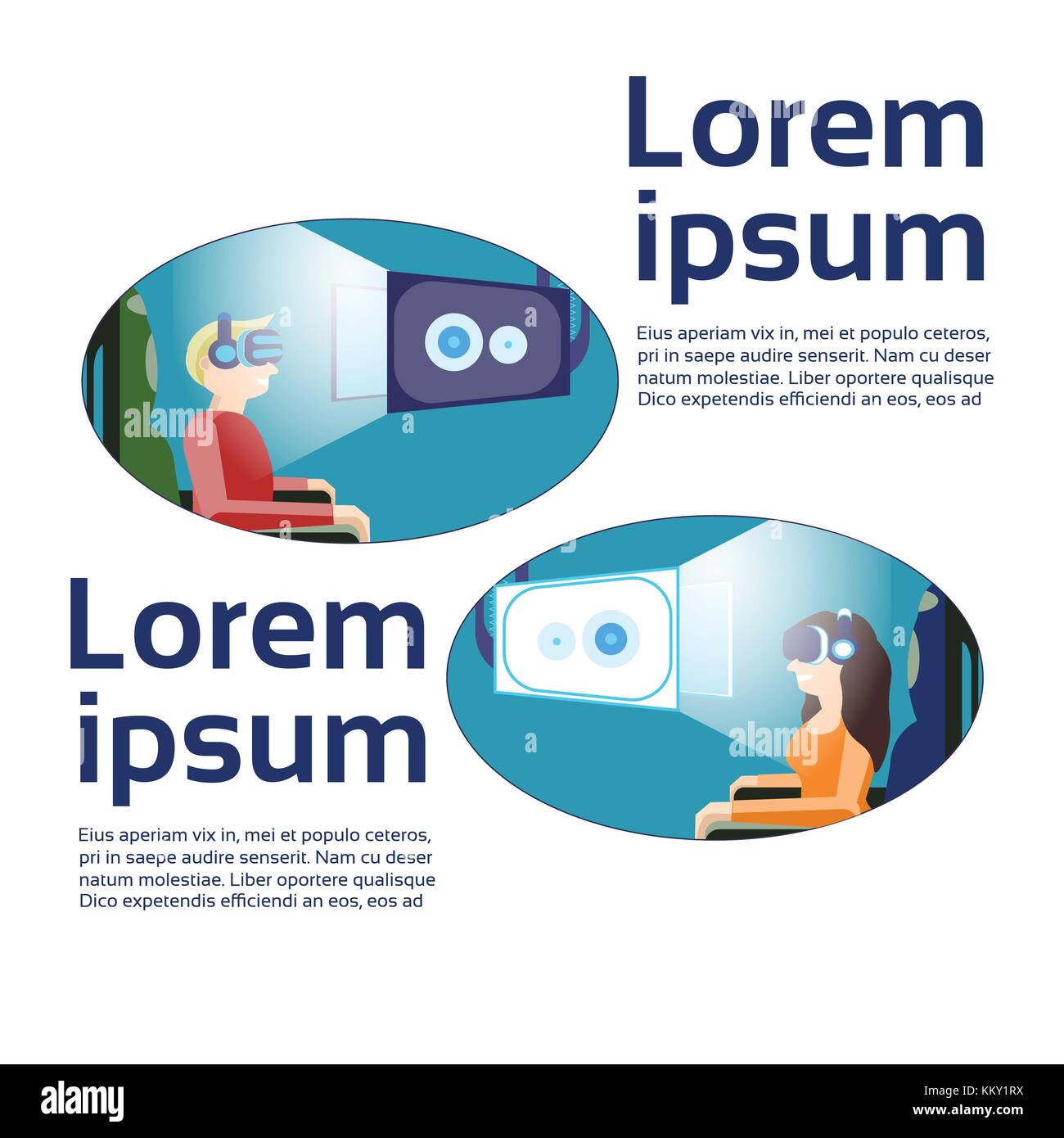 People In Vr Simulator Wearing 3d Goggles Virtual Reality Technology ...