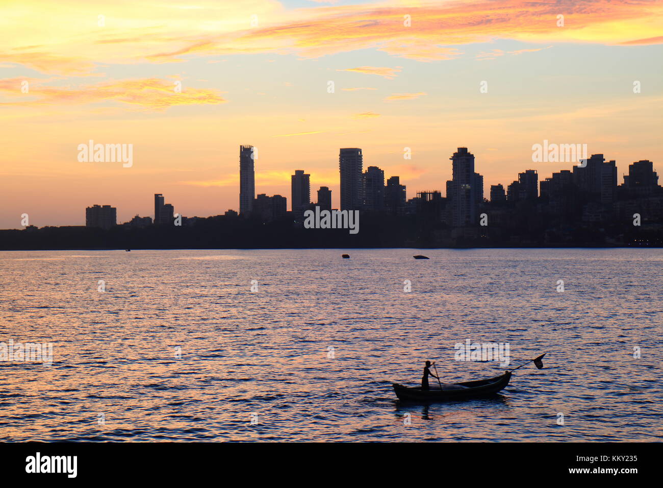 Mumbai downtown sunset cityscape India Stock Photo - Alamy