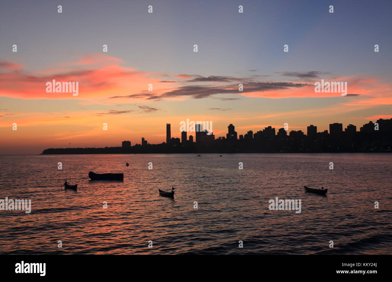Mumbai downtown sunset cityscape India Stock Photo - Alamy