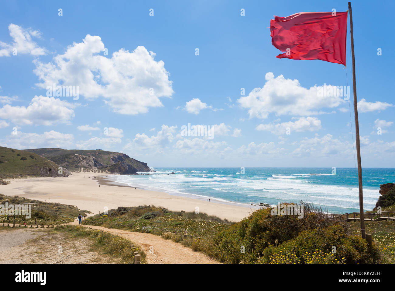 Portugal - Algarve - Sunbathing at Praia do Amado - Europe Stock Photo ...
