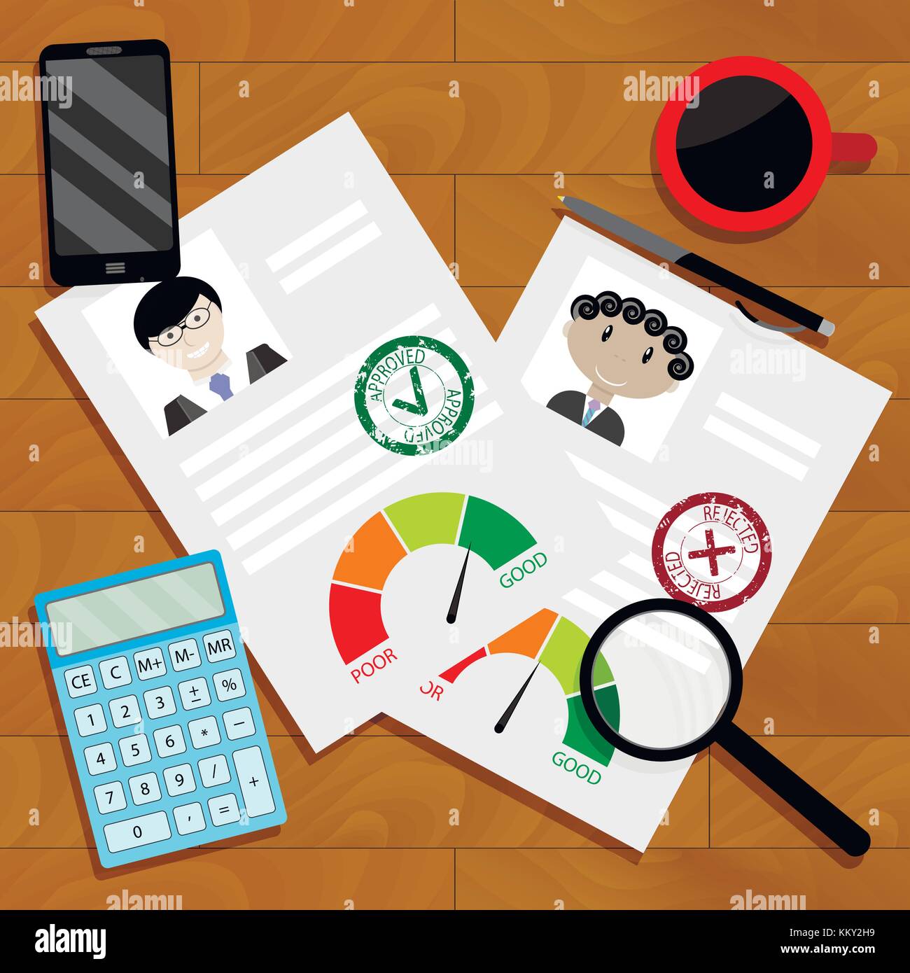 Approved rejected vector Stock Vector Images - Alamy