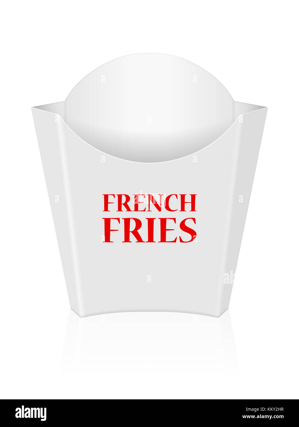 French fries paper box on a white background Stock Photo - Alamy