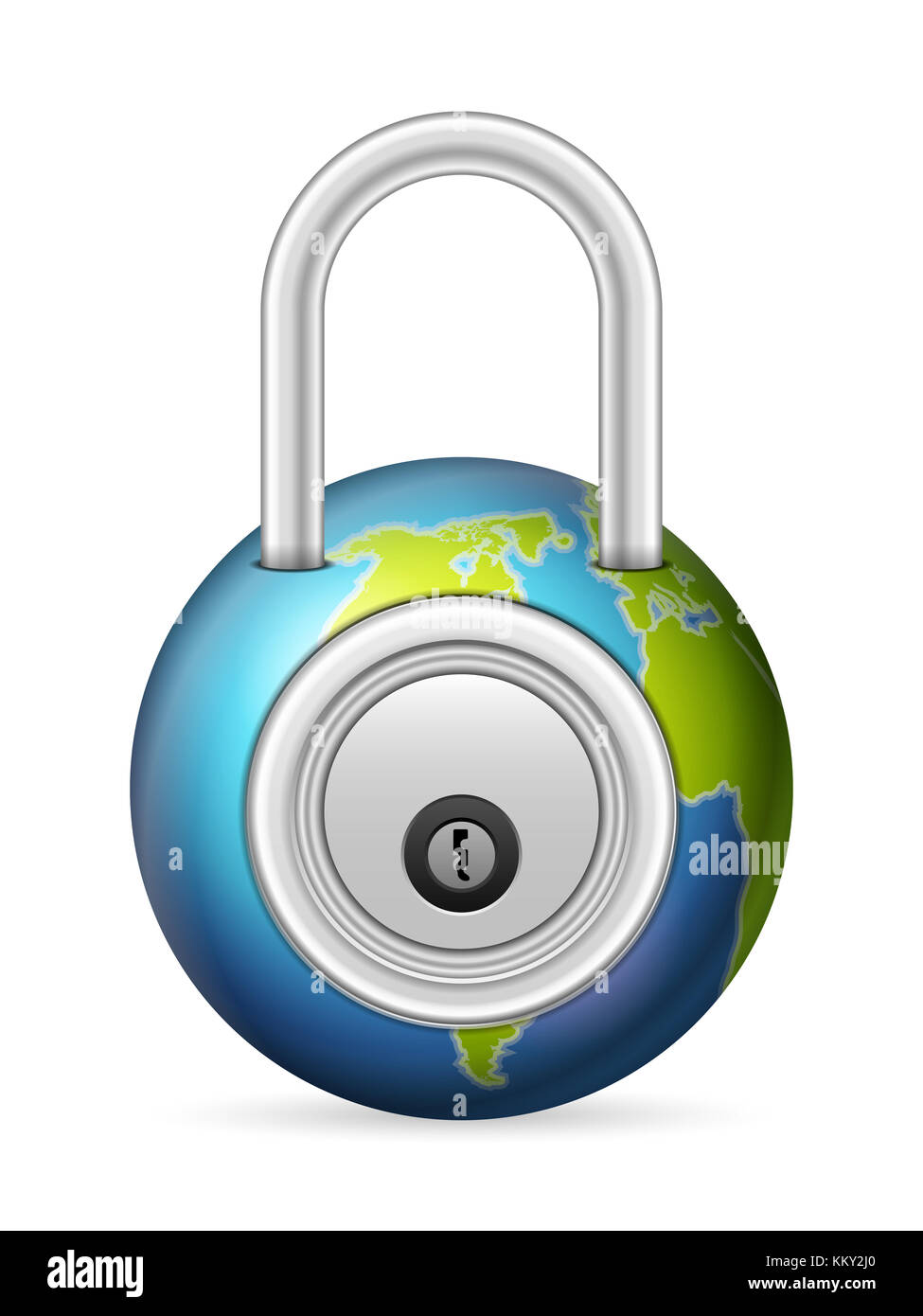 Padlock globe on a white background. Vector illustration Stock Photo ...