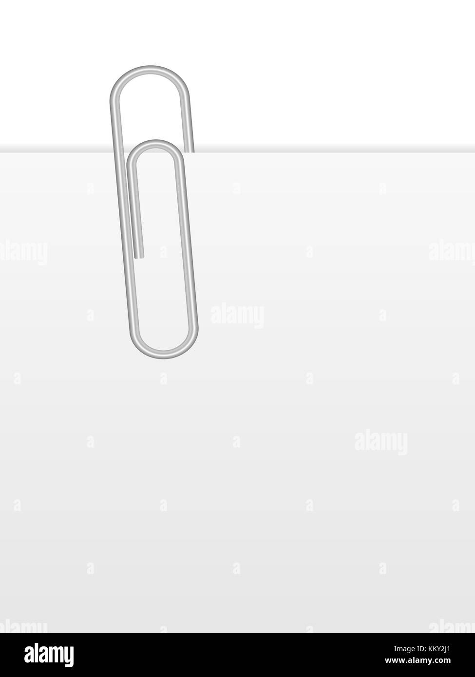 Paper sheet and paper clip on a white background Stock Photo - Alamy
