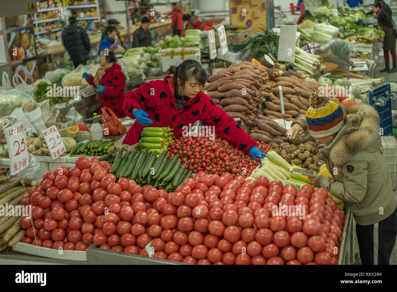 A food market in Beijing, China Stock Photo - Alamy