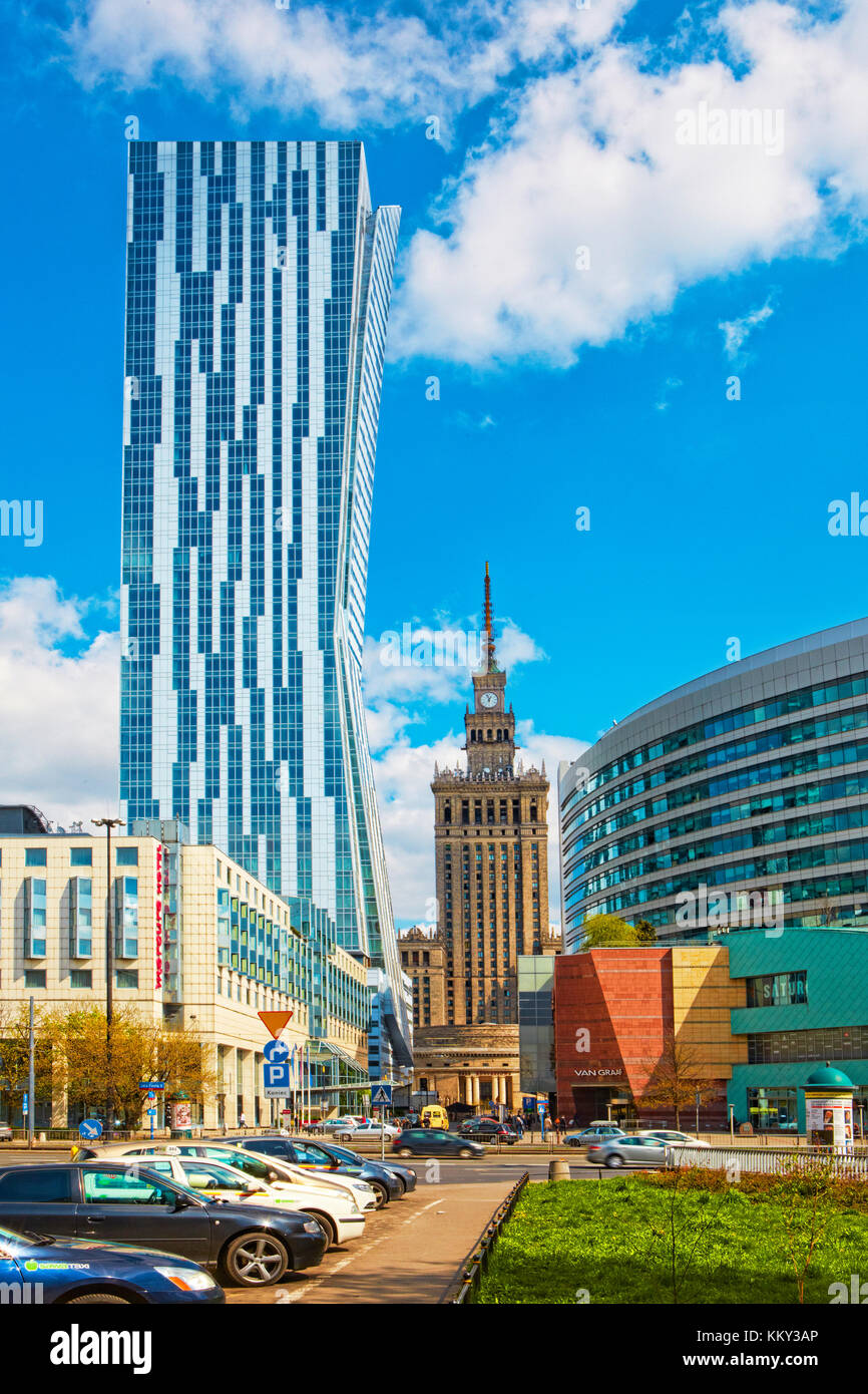 Poland, Warsaw, center, palace of the culture and science Stock Photo ...