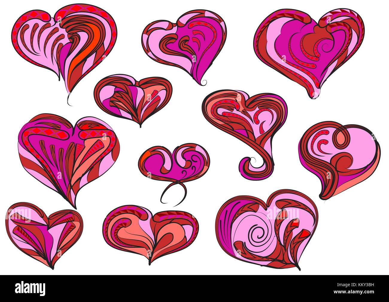 simple hearts isolated on the white background Stock Vector Image & Art ...