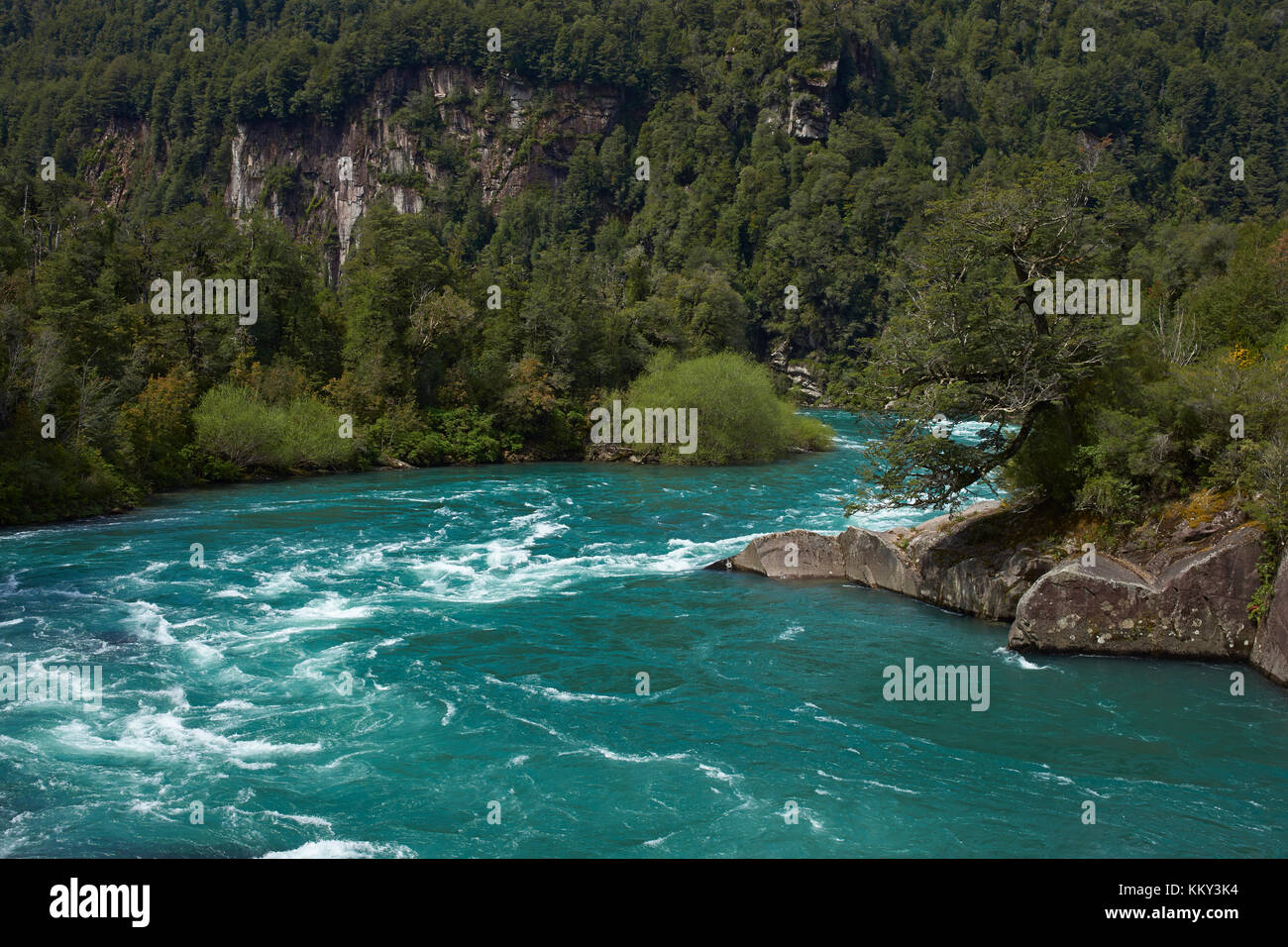 River Futaleufu in the Aysén Region of southern Chile. The river is ...