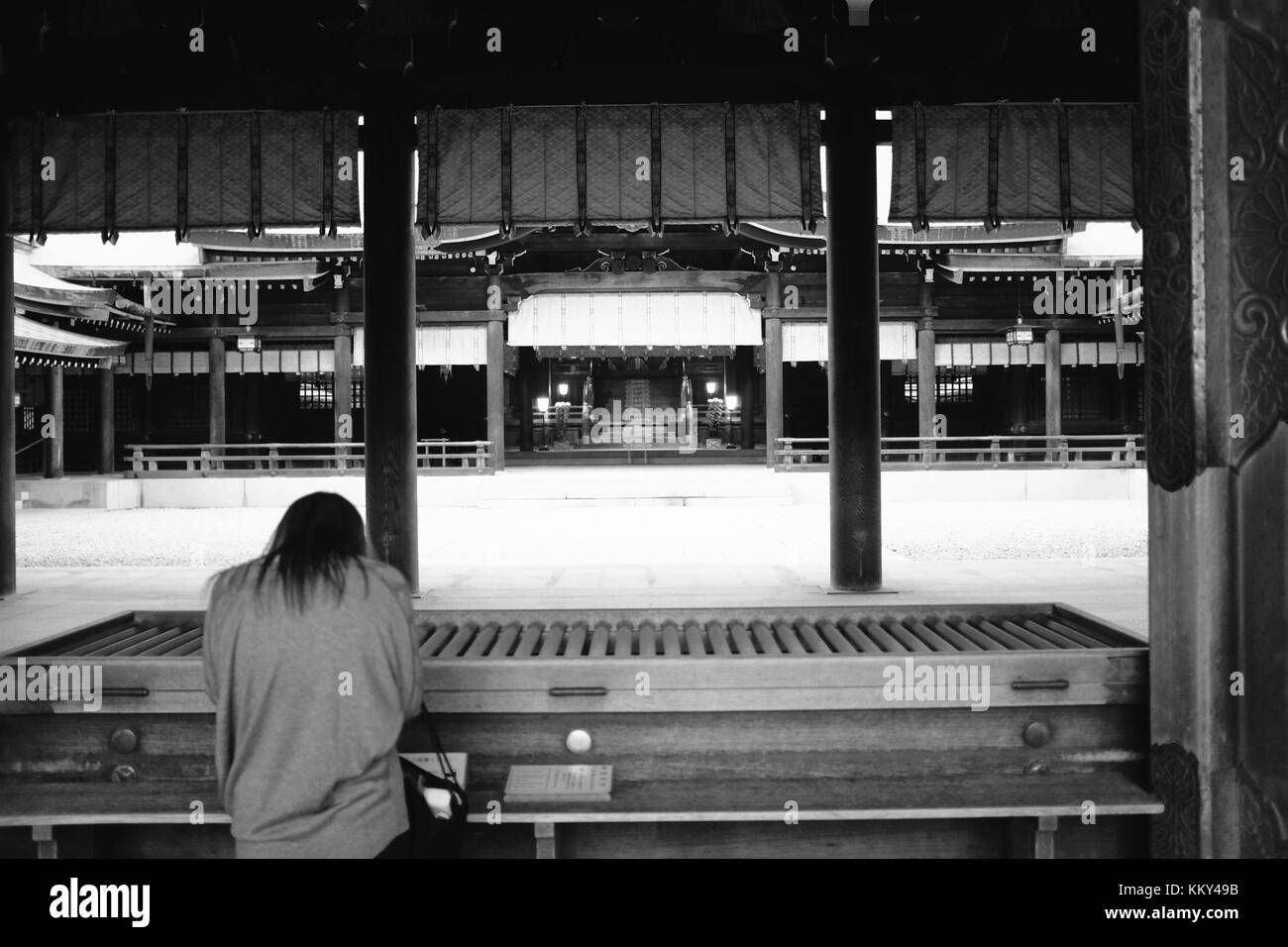 Woman praying at temple hi-res stock photography and images - Alamy