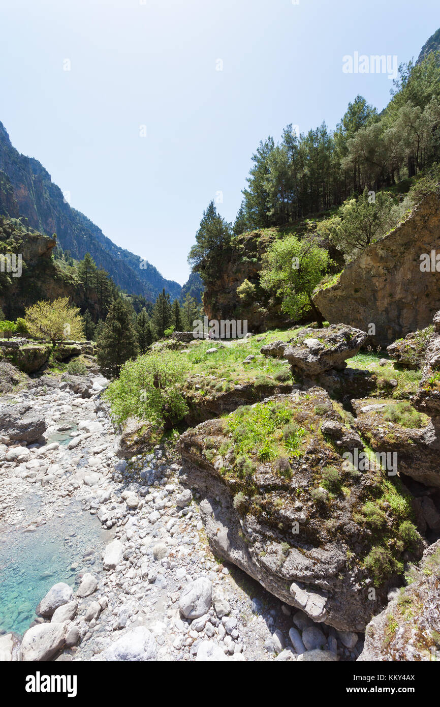 Crete - Greece - River bed of Samaria-Gorge, Europe Stock Photo - Alamy