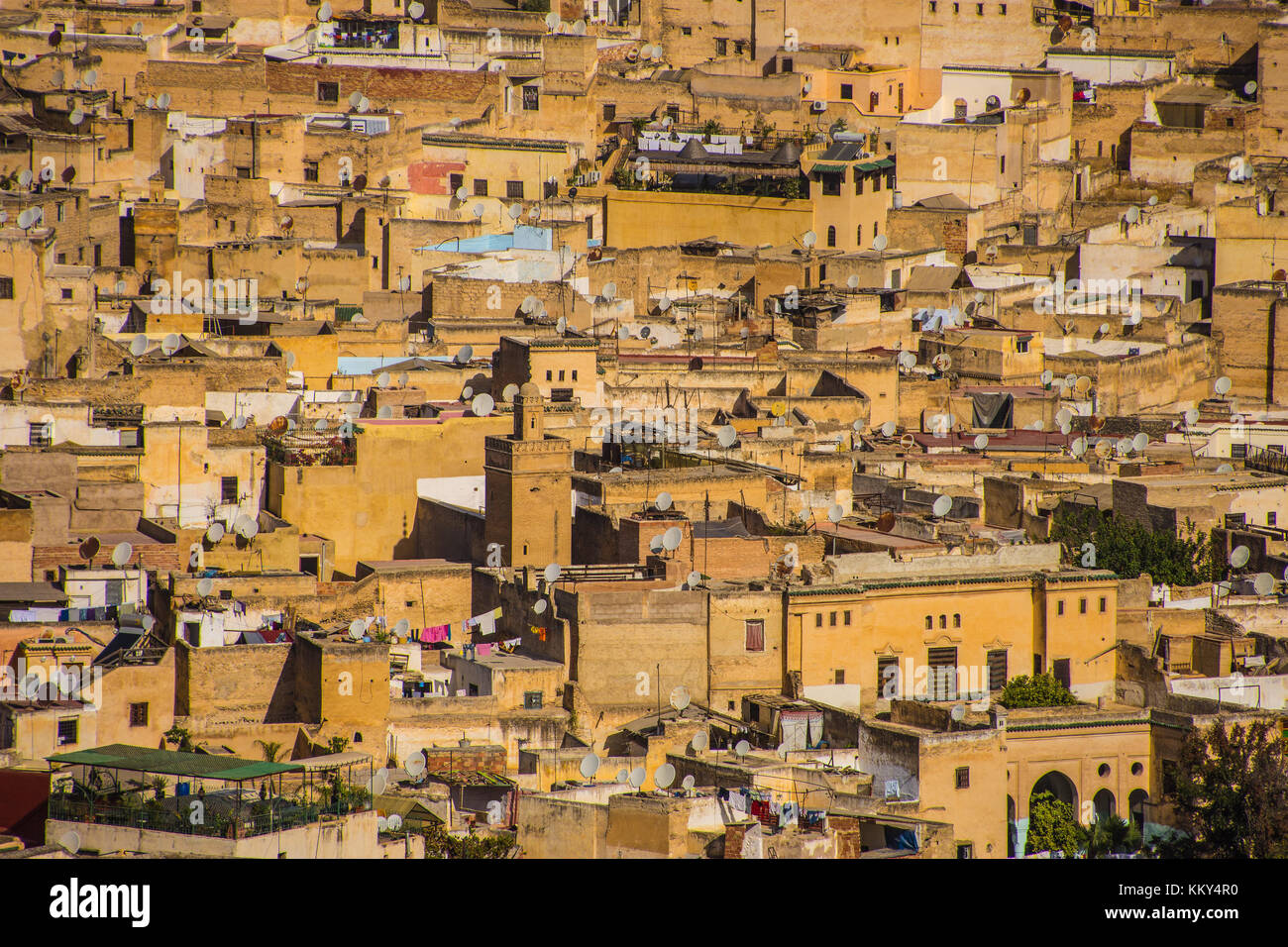 Panoramic view of medina (old town) of Fes, Morocco Stock Photo - Alamy