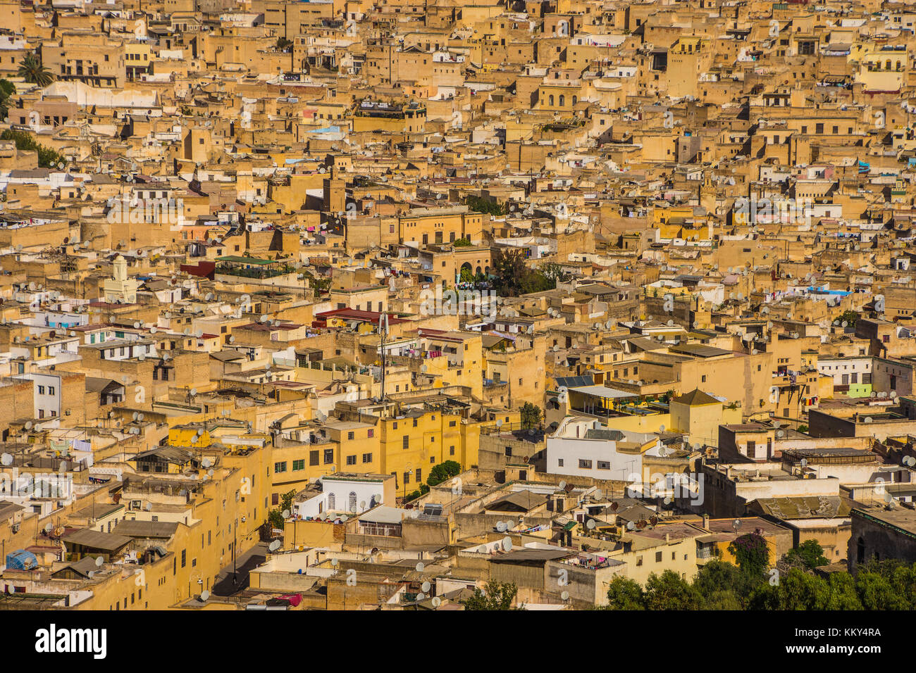Panoramic view of medina (old town) of Fes, Morocco Stock Photo - Alamy