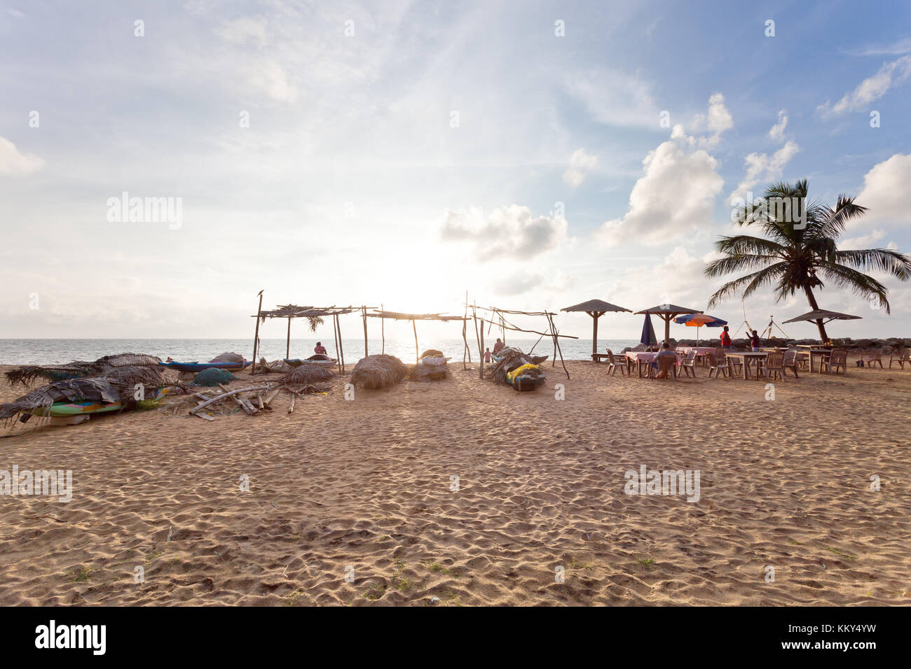 Marawila Beach during sunset, Sri Lanka, Asia Stock Photo - Alamy