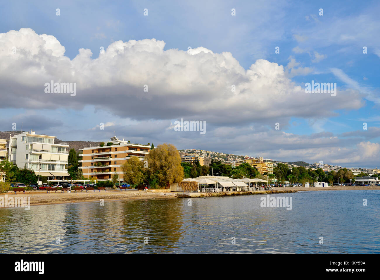 Shoreline of Glyfada, suburb of Athens, on Saronic Golf Stock Photo - Alamy