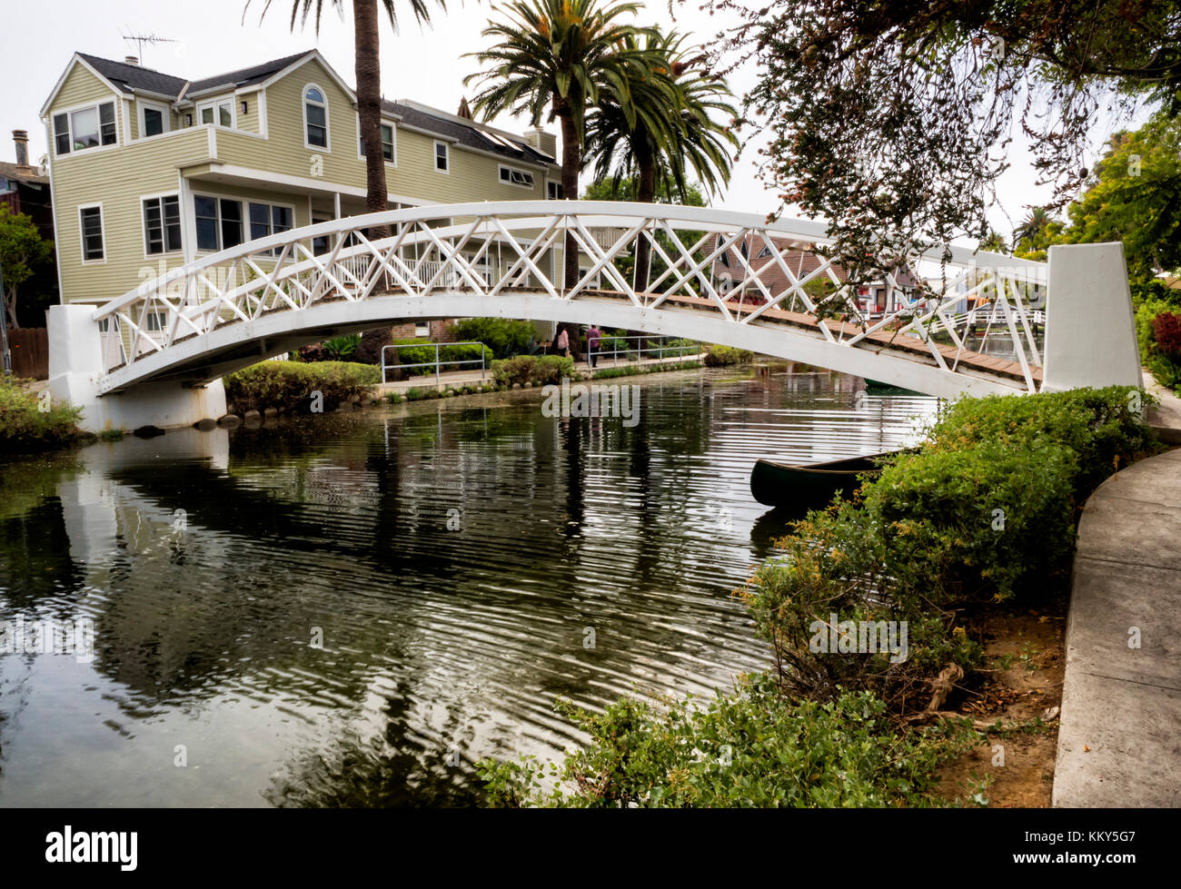 Venice Canals, white bridge - Venice Beach, Los Angeles, California ...