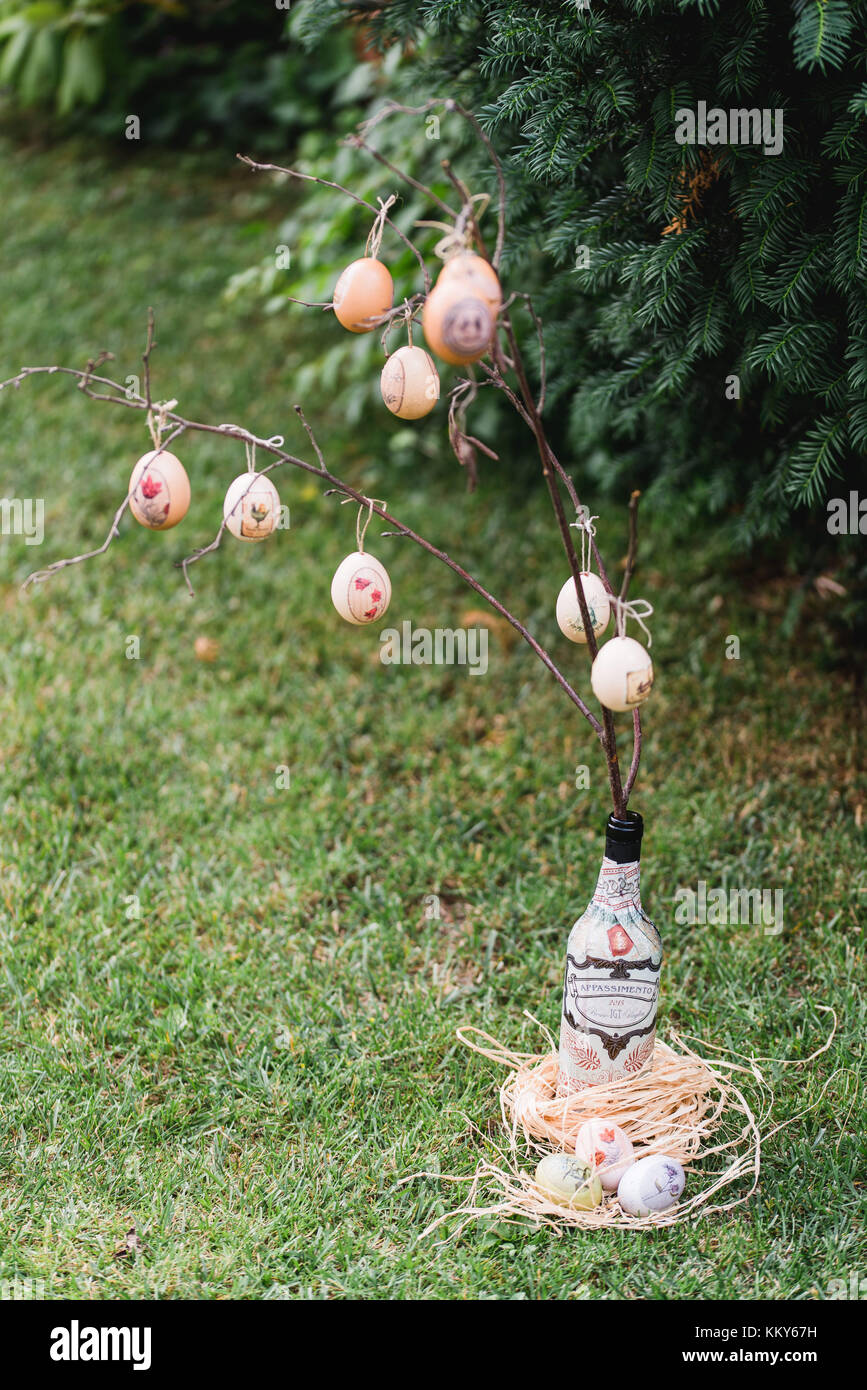 Easter bush in the garden, Still life Easter, close up Stock Photo - Alamy