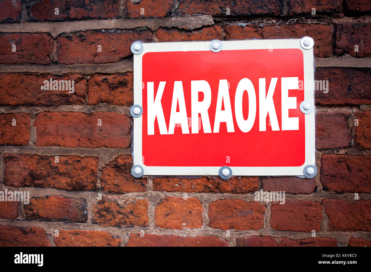 Hand writing text caption inspiration showing Karaoke concept meaning ...