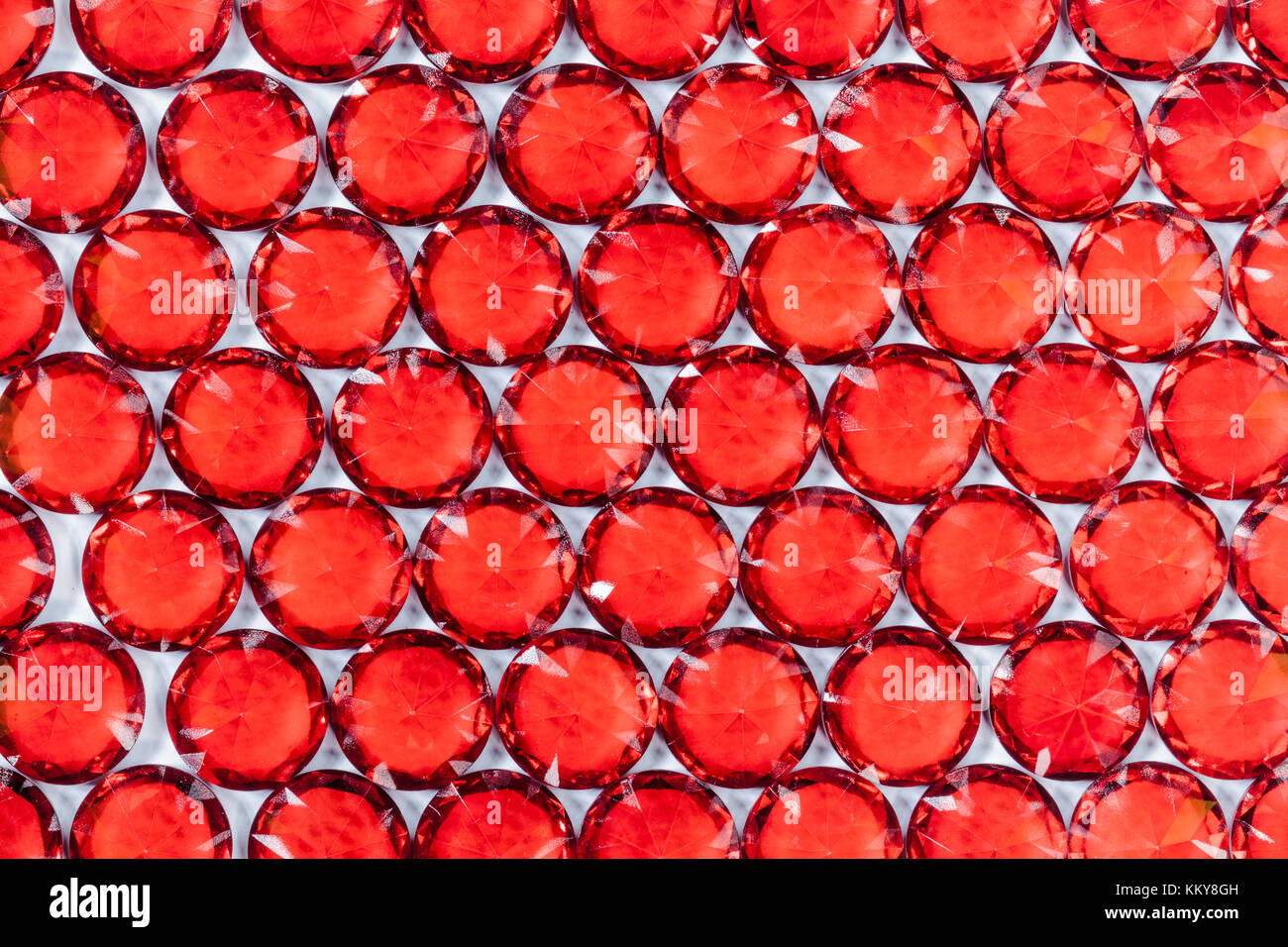 close up red diamond in pattern. diamond put in horizion row and ...