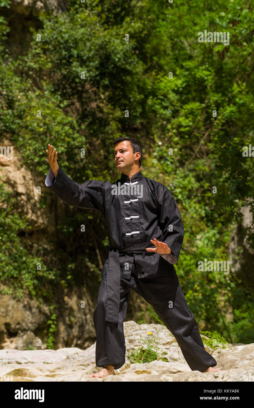 Adult man practicing Tai Chi outdoors Stock Photo - Alamy