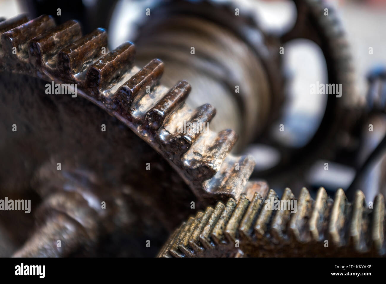 ancient mechanism of the tower clock cogwheels in the clock - soft ...