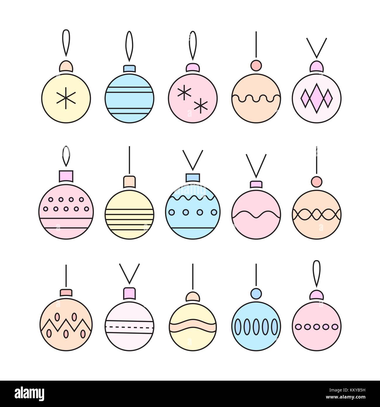 Horizontal christmas background balls Stock Vector Images - Alamy