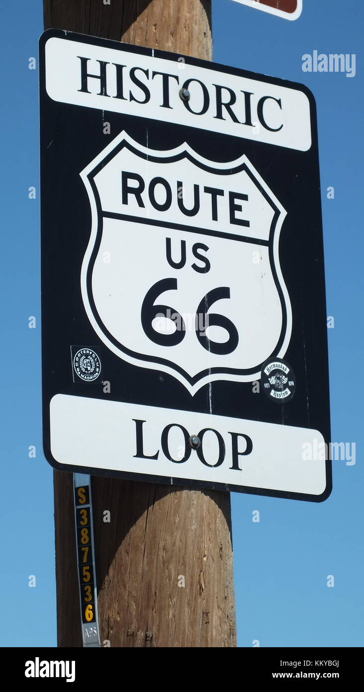 Williams, Arizona, USA, June 23, 2013: Historic Route 66 Loop sign on ...
