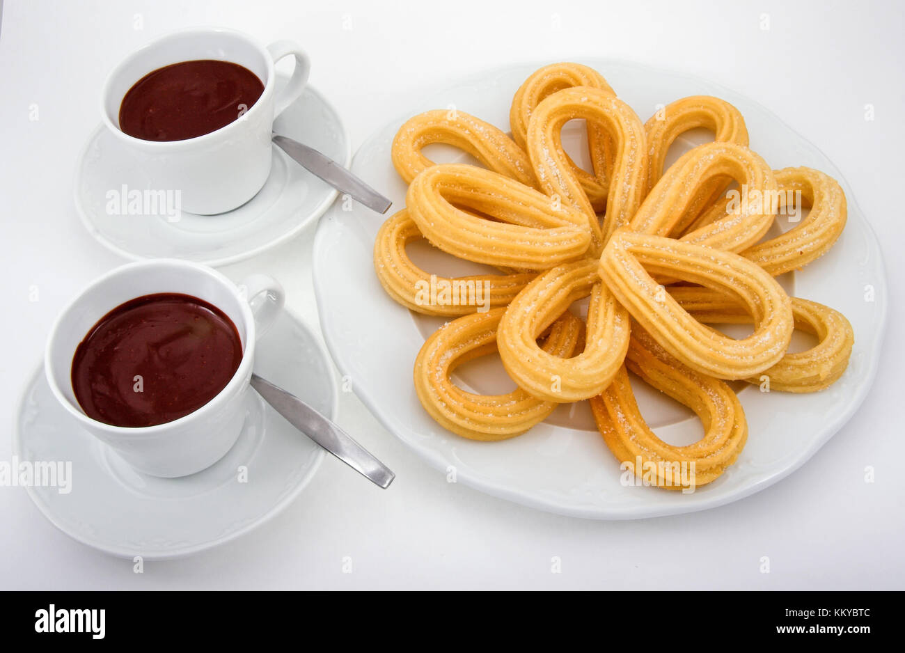 Chocolate and churros (very popular spanish food Stock Photo - Alamy