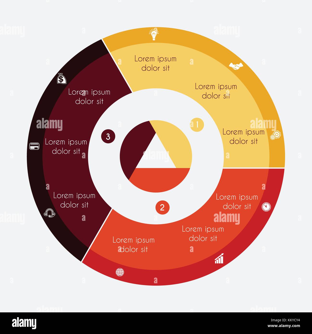Infographic Business Pie chart for presentations with 3 options, cycle ...