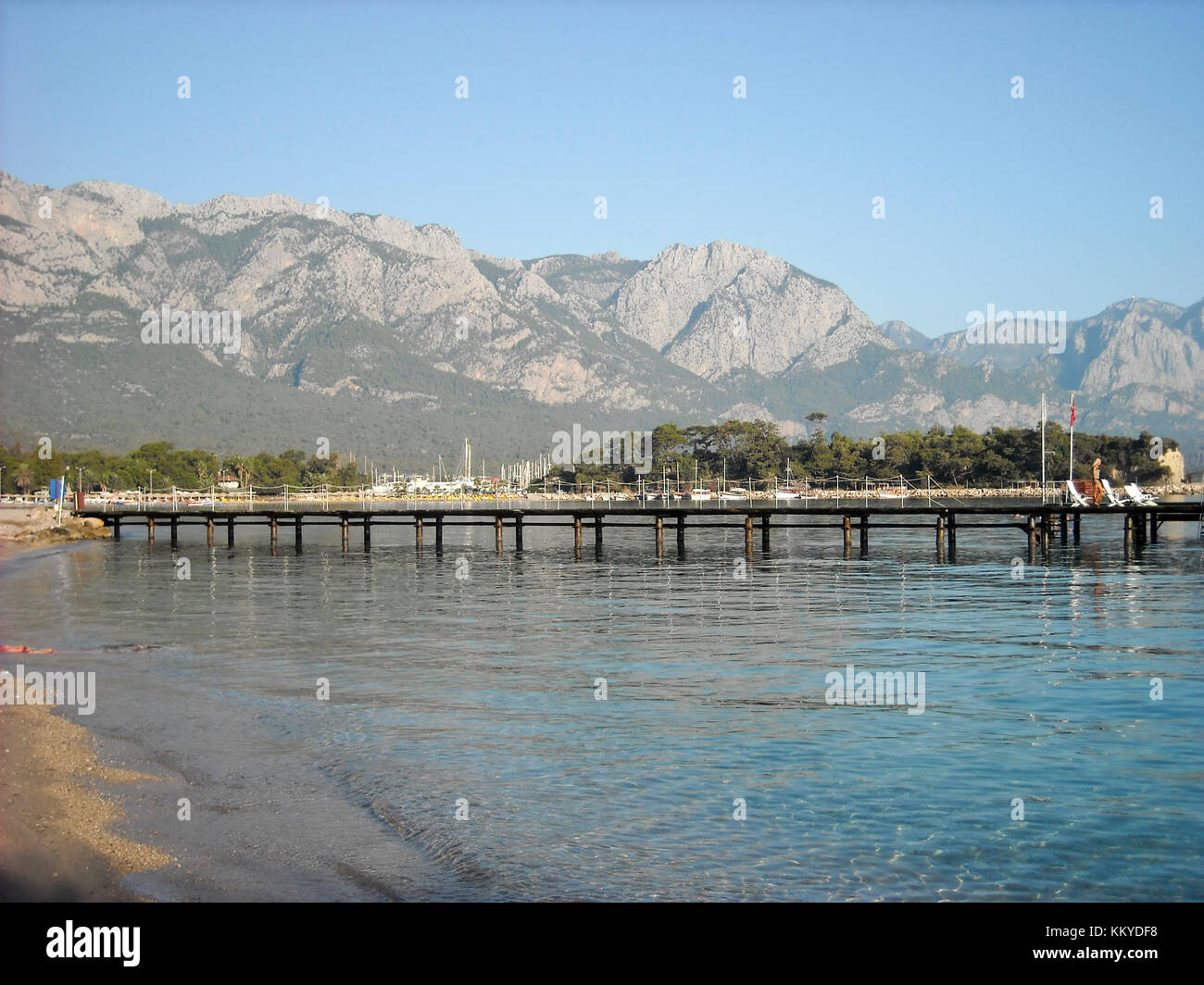 Kemer Antalia nice view of the sea. Beach Kemer Antalia with sand and ...