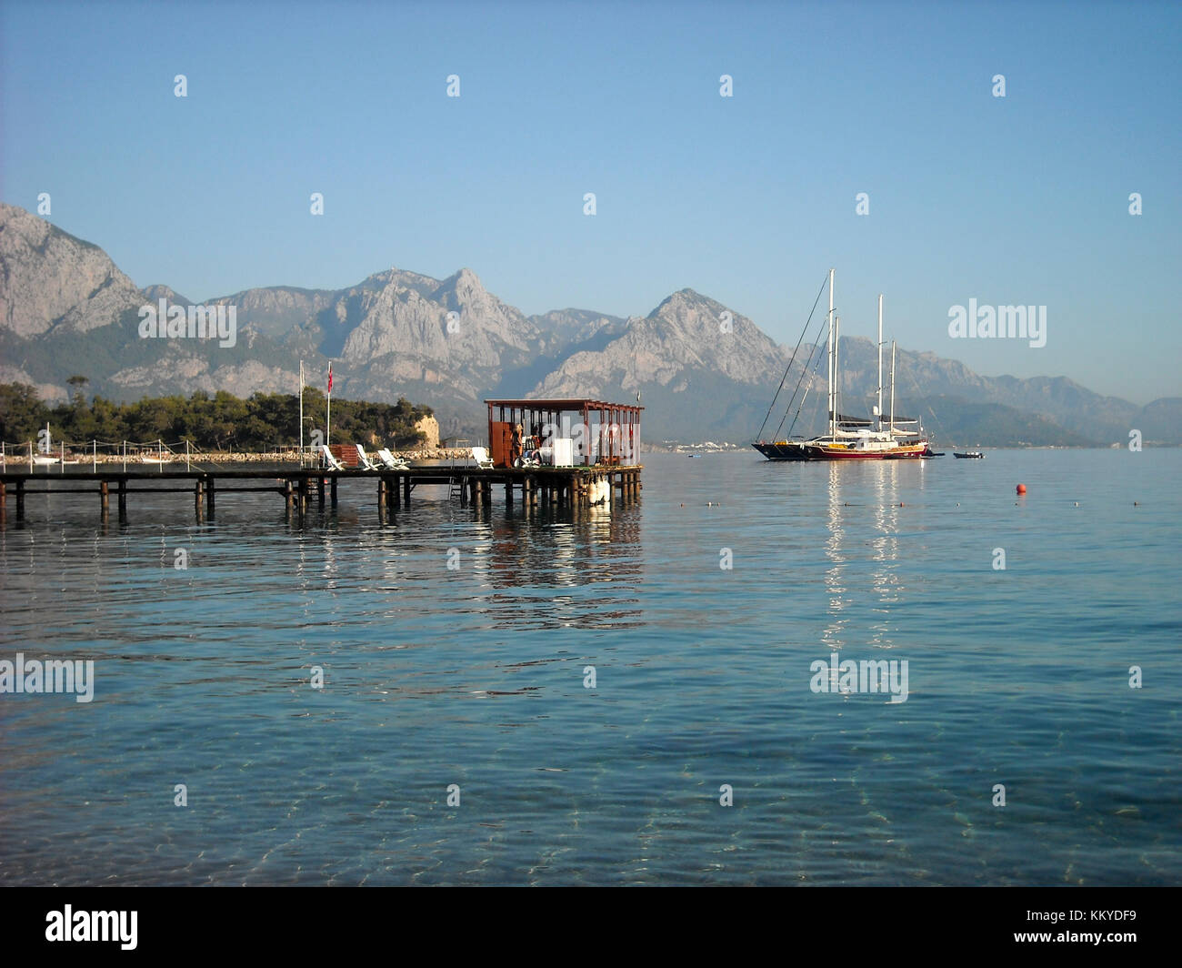 Kemer Antalia nice view of the sea. Beach Kemer Antalia with sand and ...