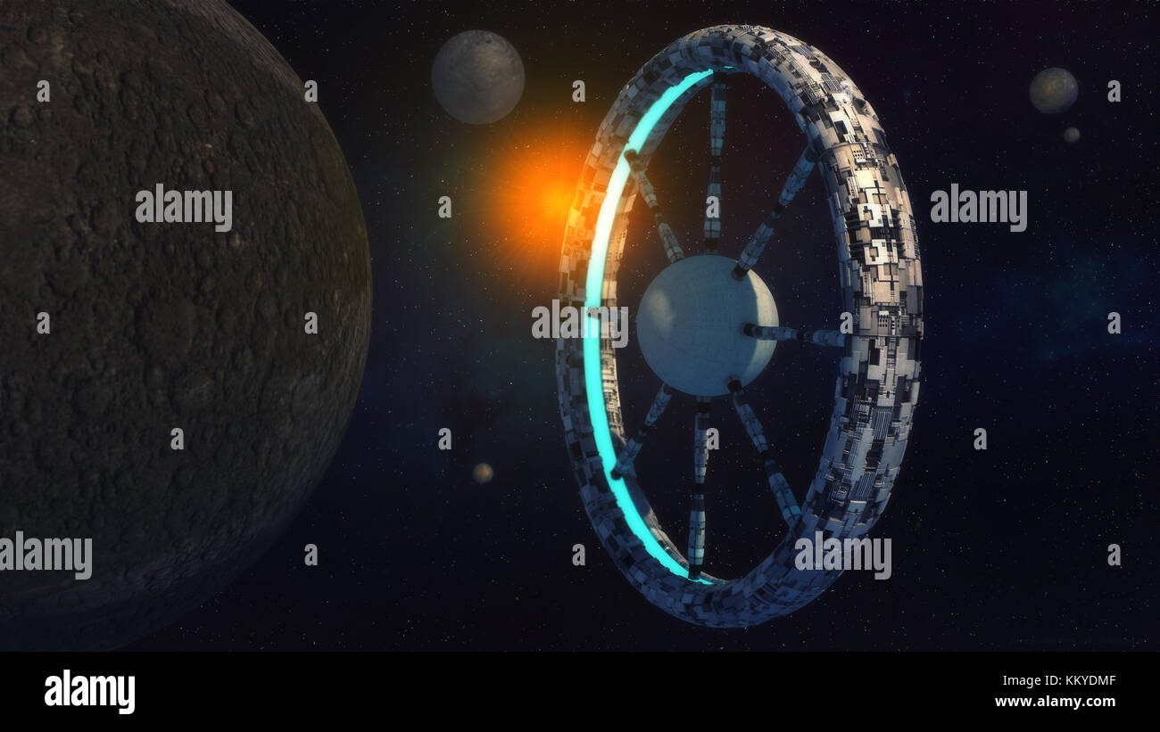 3D rendering. Futuristic alien Spaceship Stock Photo - Alamy