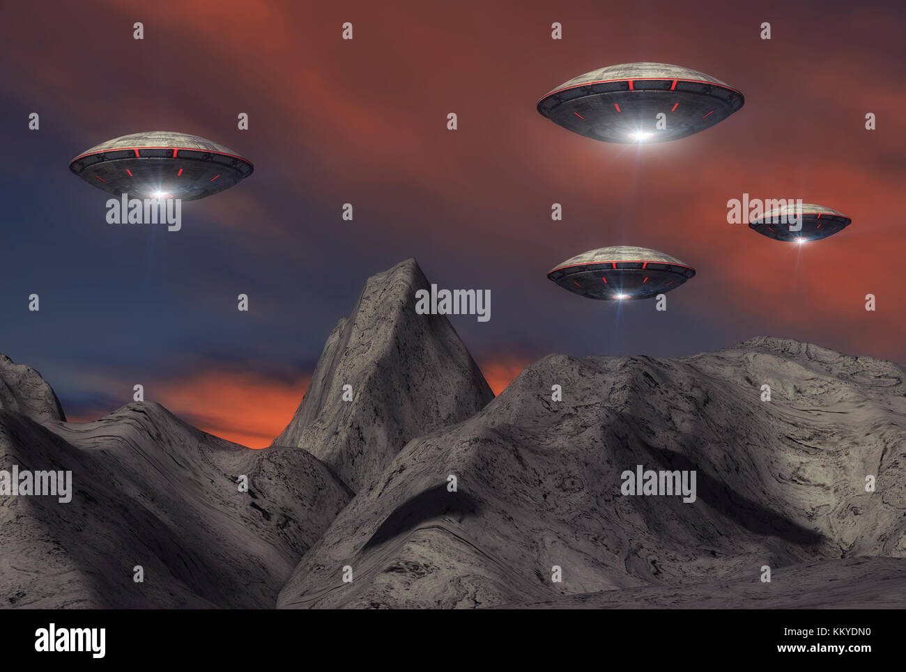 3D rendering. Futuristic alien Spaceship Stock Photo - Alamy