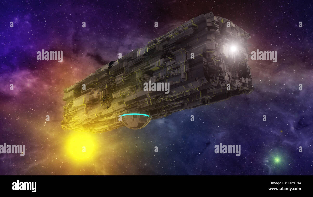 3D rendering. Futuristic alien Spaceship Stock Photo - Alamy