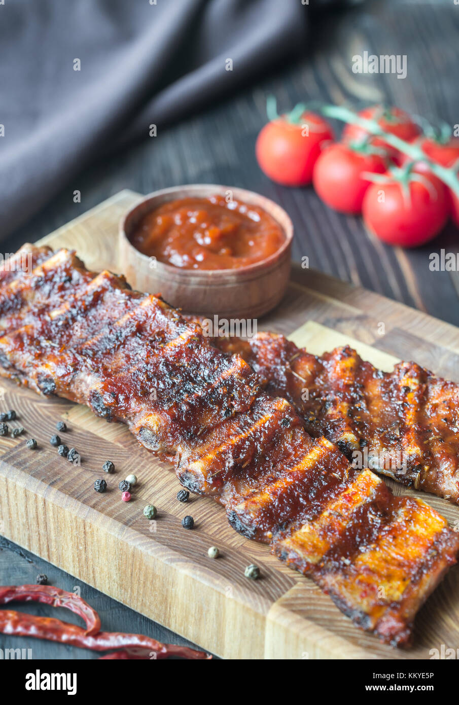 Grilled pork ribs Stock Photo - Alamy