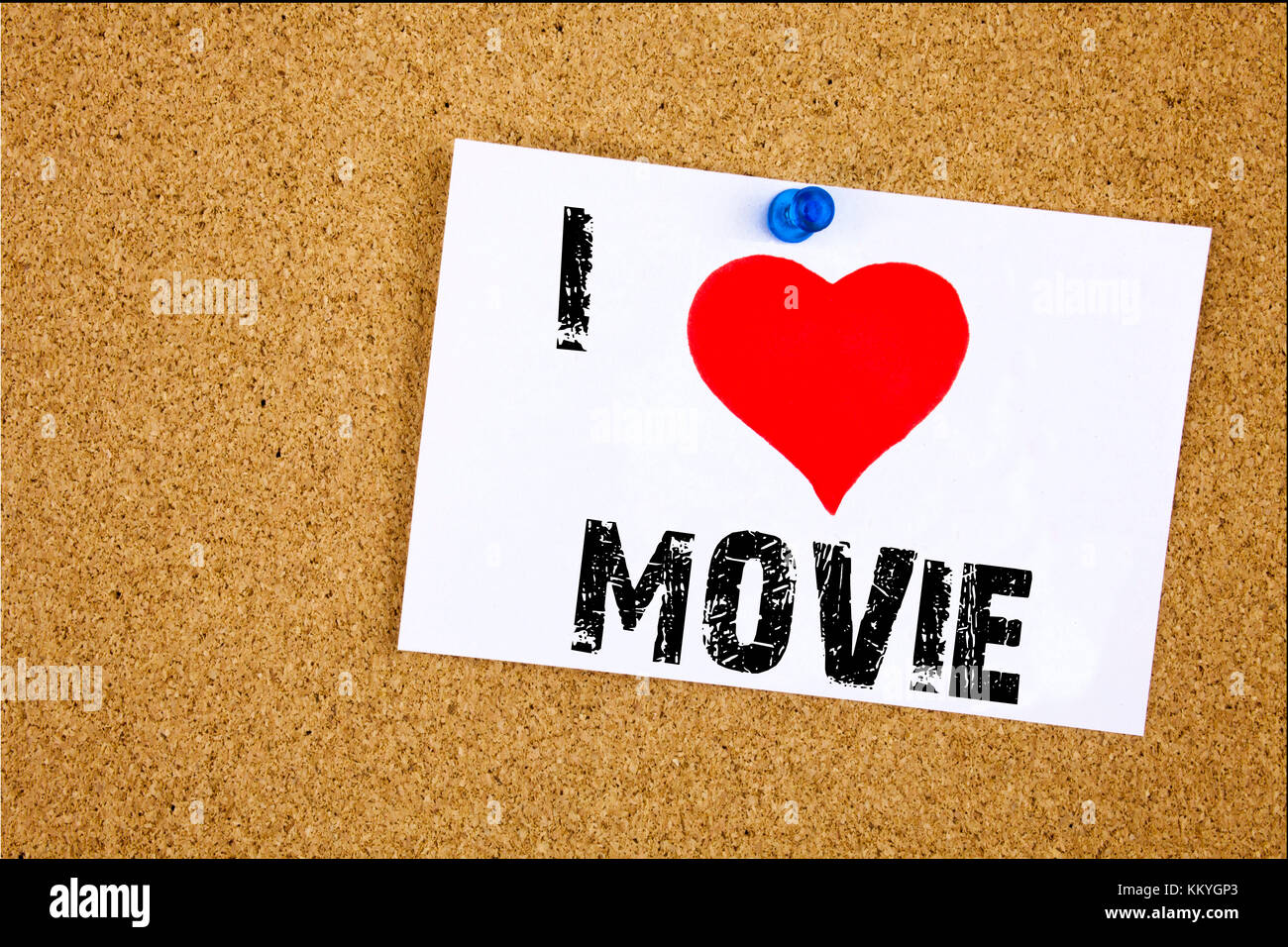 Hand writing text caption inspiration showing I Love Movie concept ...