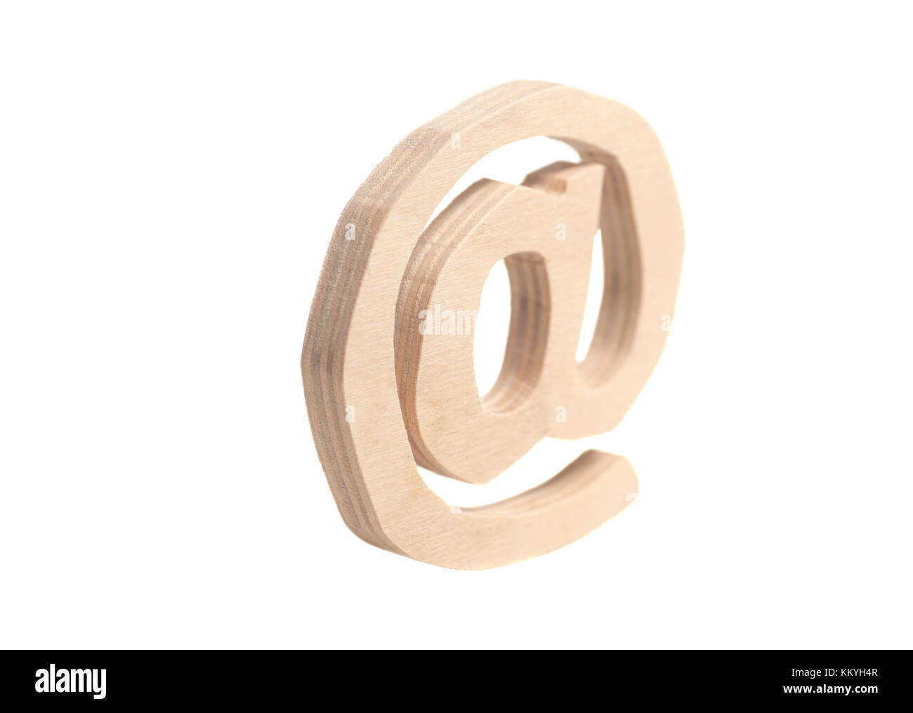 Wooden email sign isolated on white background Stock Photo - Alamy