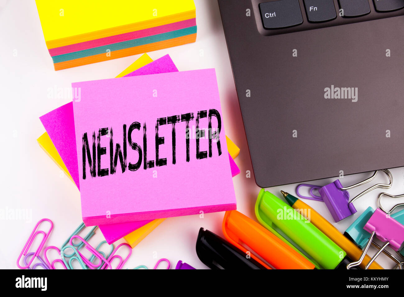 Writing text showing Subscribe Newsletter made in the office with ...