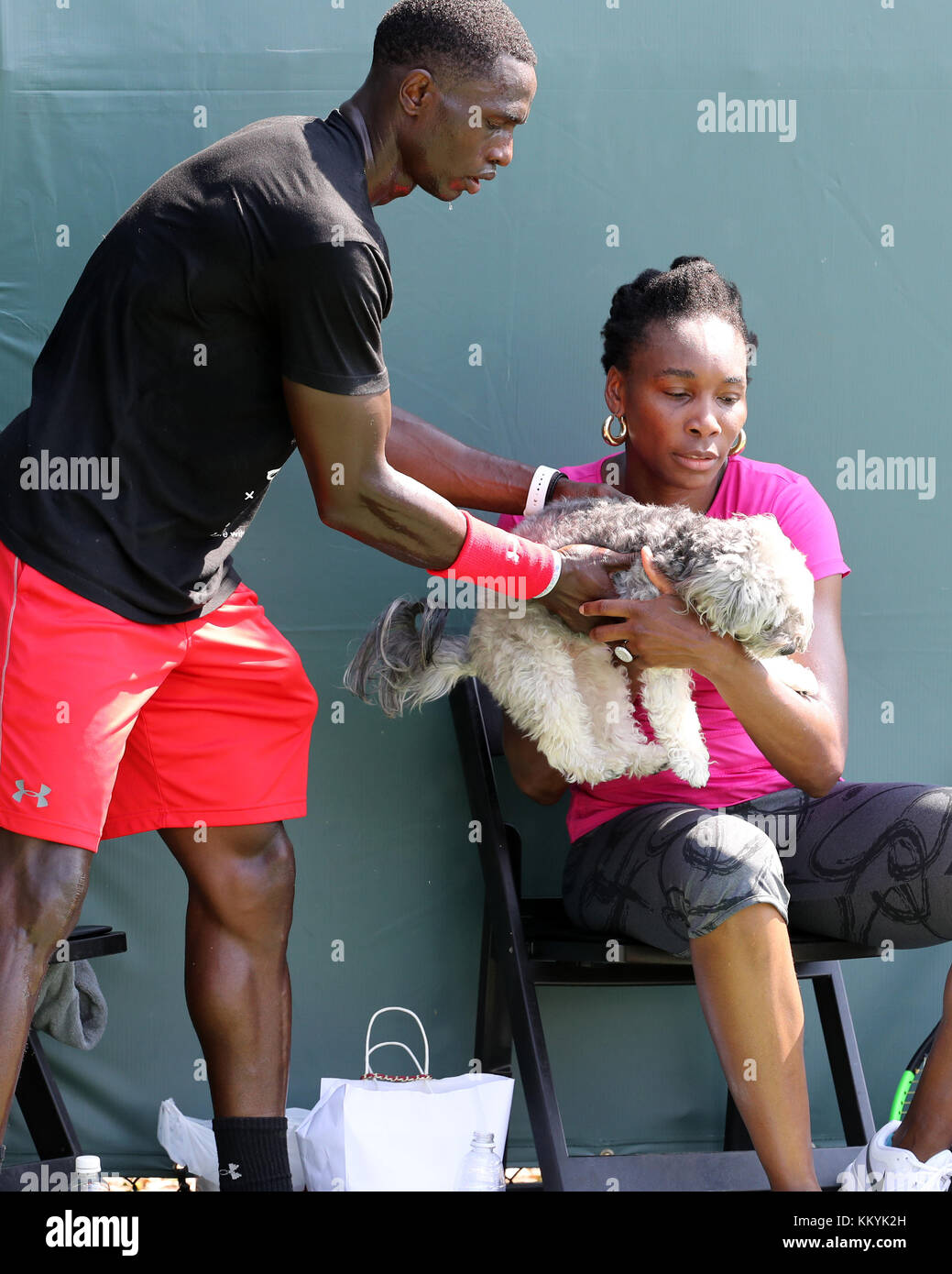 KEY BISCAYNE, FL - MARCH 23: Venus Williams of the USA celebrates ...