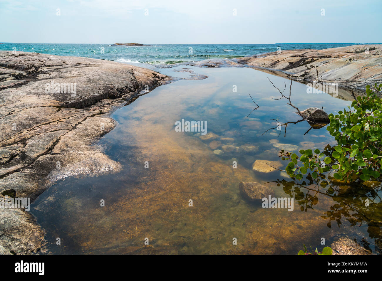 Rocky promontory in Superior Lake Park. Canada Stock Photo - Alamy