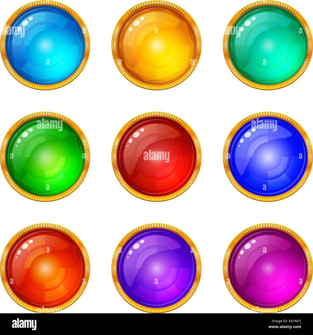 Red push button golden Stock Vector Images - Alamy