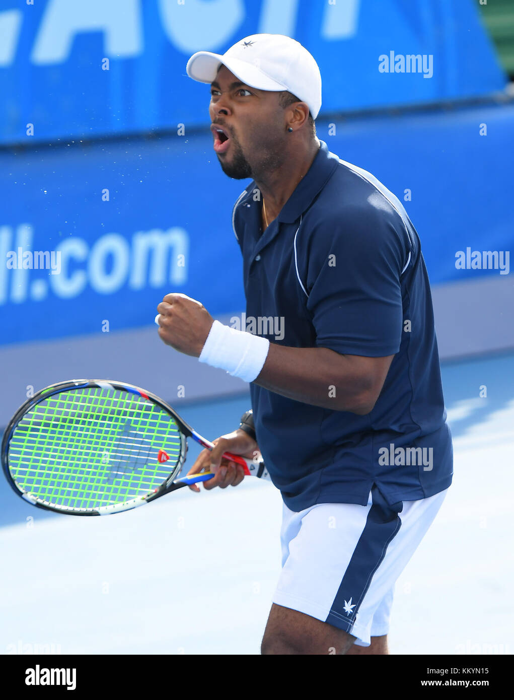 DELRAY BEACH, FL- FEBRUARY 21: Donald Young Day 5 at the 2017 Delray ...