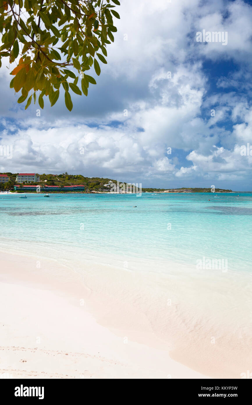 Perfect caribbean beach with slightly pink sand Stock Photo - Alamy