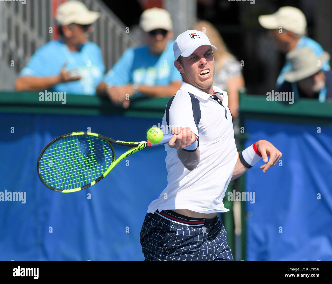 DELRAY BEACH, FL- February 20: Sam Querrey at the 2017 Delray Beach ...