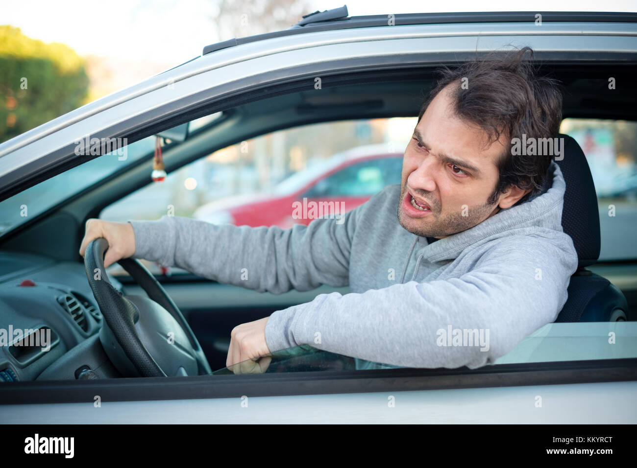 Driver car window angry hi-res stock photography and images - Alamy