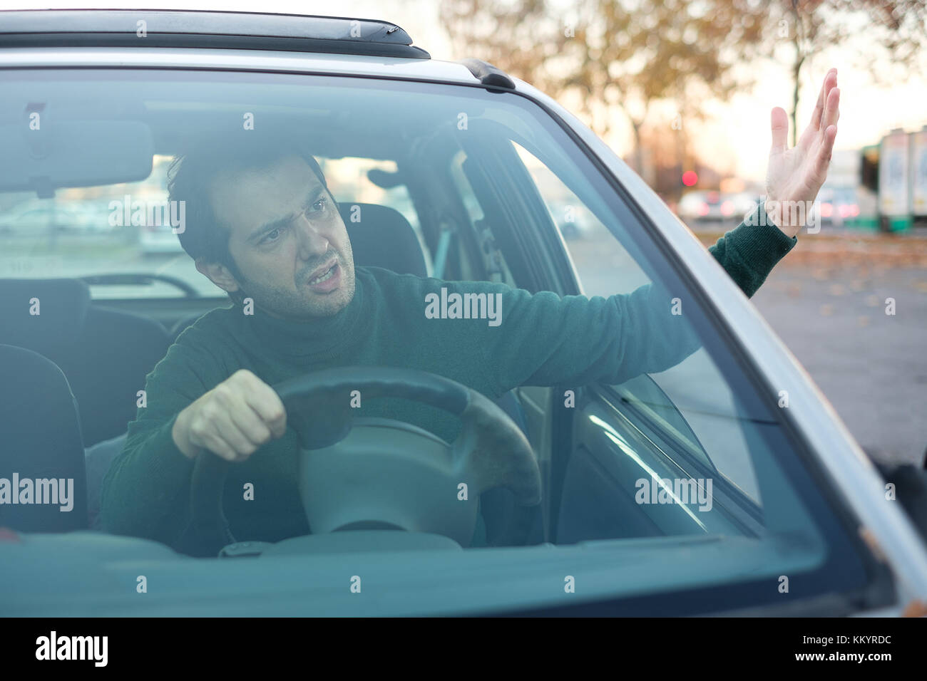 Driver car window angry hi-res stock photography and images - Alamy